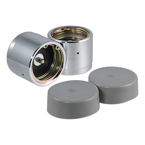 CURT 22244 2.44-Inch Trailer Wheel Bearing Protectors and Dust Covers, 2-Pack, Chrome