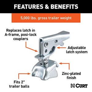 CURT 25294 Posi-Lock Coupler Replacement Latch for CURT #25101 or #25210, CLEAR ZINC