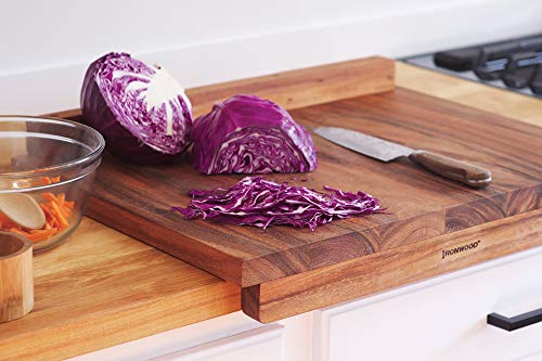 Ironwood Gourmet Double-Sided Countertop Lyon Pastry/Cutting Board With Gravy Groove, Acacia Wood 17.25 x 24 x 1.25 inches