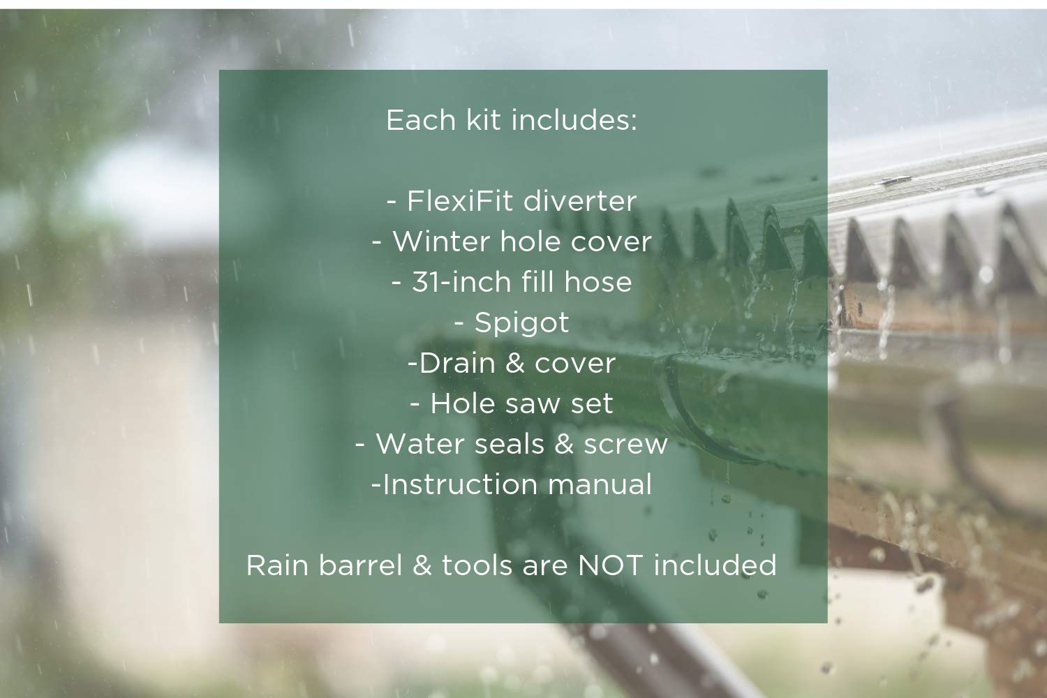 EarthMinded DIY Rain Barrel Diverter and Parts Kit - Water Collection System To Convert Containers into Rain Barrels - Catch Rain Water for Outdoor Chores - RBK-0001