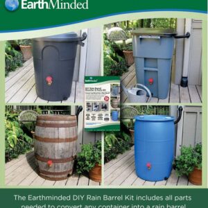 EarthMinded DIY Rain Barrel Diverter and Parts Kit - Water Collection System To Convert Containers into Rain Barrels - Catch Rain Water for Outdoor Chores - RBK-0001