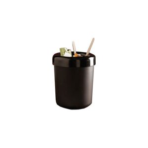 american metalcraft melwb american metalcraft melwb waste bin, melamine, table top, 5" diameter, 6" height, black, melamine, black