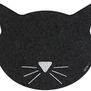 ORE Pet Black Cat Face Recycled Rubber Pet Placemat,Size: 1 Pack