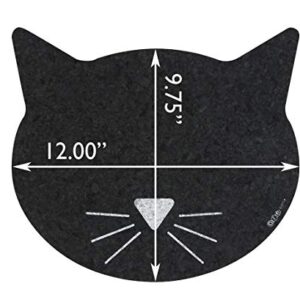 ORE Pet Black Cat Face Recycled Rubber Pet Placemat,Size: 1 Pack