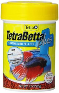 tetrabetta plus floating mini pellets, fish food with natural color enhancer, 1.2 ounces