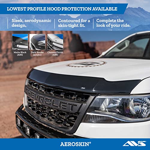 Auto Ventshade [AVS] Aeroskin Hood Protector | 2007 - 2012 GMC Acadia, Low Profile/Flush - Smoke | 320030