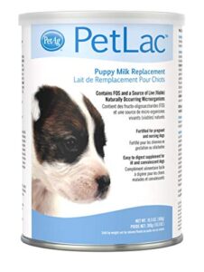 petag petlac milk powder for puppies - puppy milk replacement for newborn to 6-week-old orphaned or rejected puppies - 10.5 oz powdered drink mix