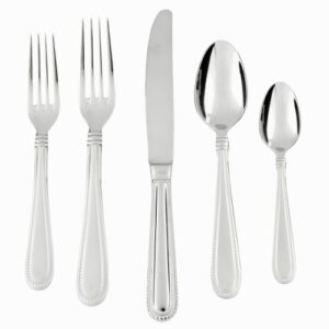 fortessa caviar 18/10 stainless steel flatware, 5 piece place setting, service for 1