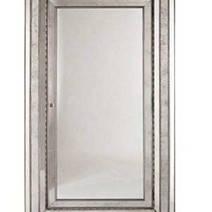 Hooker Furniture Melange Glamour Floor Mirror w/Jewelry Armoire Storage, Champagne-Colored Antique Silver and Gold