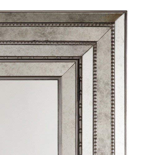 Hooker Furniture Melange Glamour Floor Mirror w/Jewelry Armoire Storage, Champagne-Colored Antique Silver and Gold