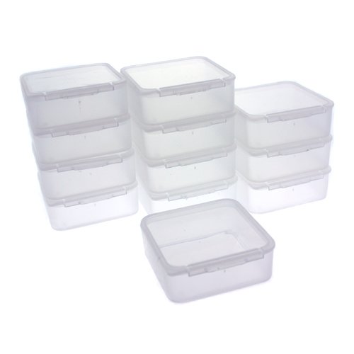 Paylak 12 Storage Square Clear Container for Small Items Organizer 1.5 inches Square