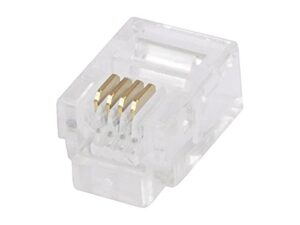 monoprice rj11 6p4c plug round stranded 50-piece/bag (107315)