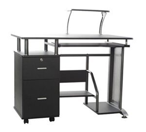 onespace rothmin computer desk with storage cabinet,black