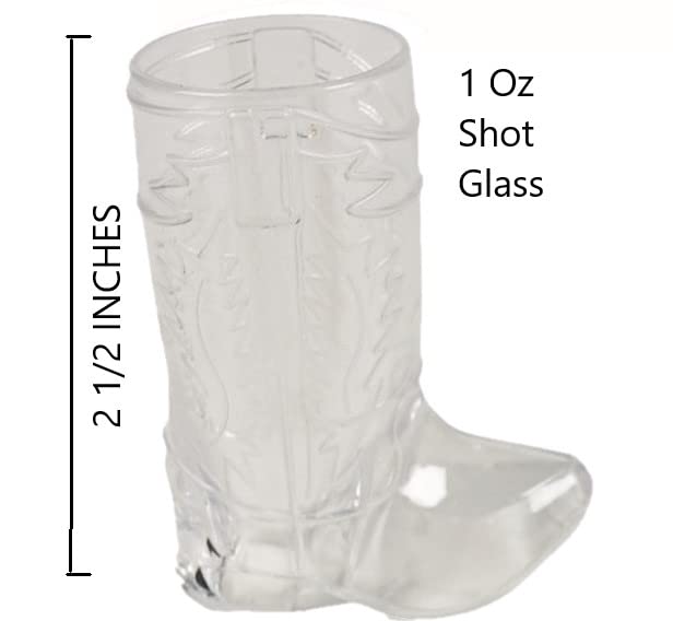 Fun Express Fun Express Plastic Mini Boot Glasses, Bachelorette Party, Cowbow and Cowgirl Birthday Supplies, 12 Pieces