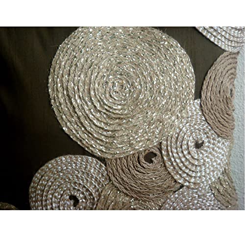 The HomeCentric Throw Pillow Covers, Brown Decorative Zippered Throw Pillow Covers 16x16 inch (40x40 cm), Silk Throw Pillow Covers, Circles & Dots, Jute, Contemporary Cushion Cover  - Adorned by Jute