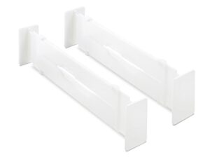 whitmor adjustable organizers drawer dividers, set of 2, white