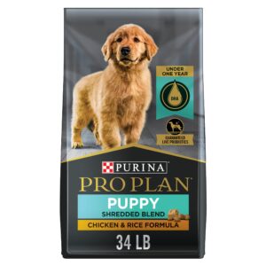 purina pro plan high protein puppy food shredded blend chicken & rice formula - 34 lb. bag