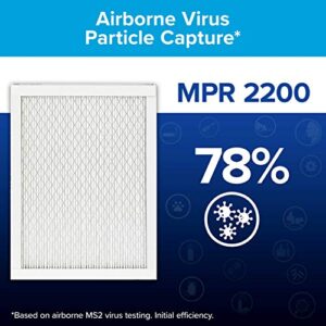 Filtrete 20x30x1 Air Filter MPR 2200 MERV 13, Healthy Living Elite Allergen, 2-Pack (exact dimensions 19.81x29.81x0.78),White