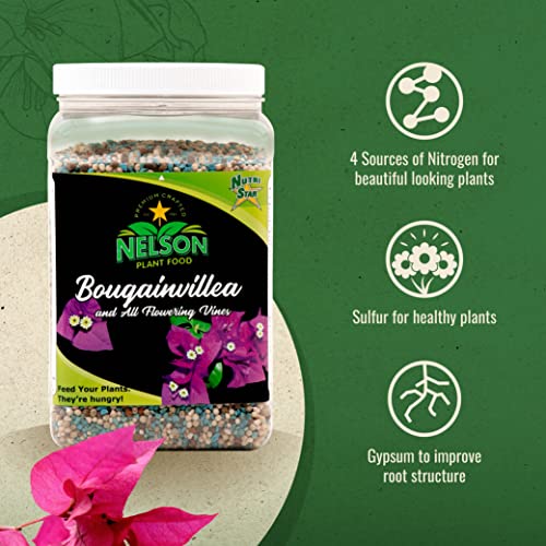 Nelson Plant Food - Bougainvillea Fertilizer - Outdoor and Indoor Plant Fertilizer - All Purpose Plant Food for Vines - Easy Use Granular Fertilizer (2 lb)