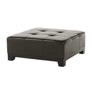 christopher knight home darlington bonded leather ottoman, espresso brown