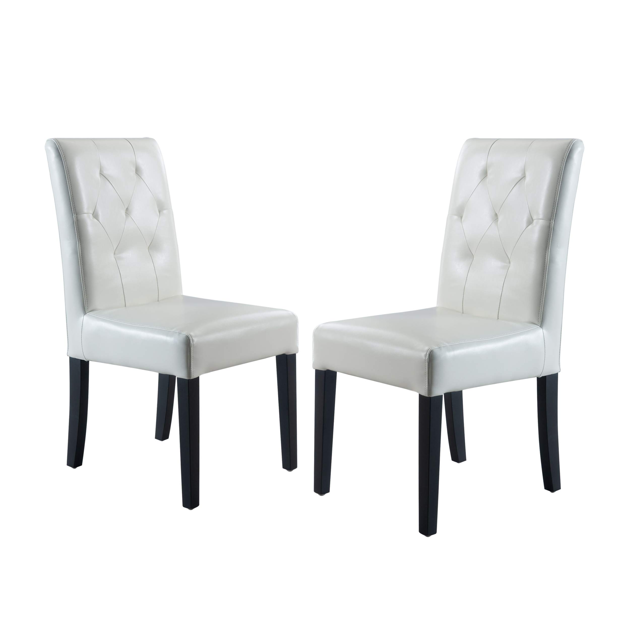 Christopher Knight Home Gentry Bonded Leather Dining Chairs, 2-Pcs Set, White