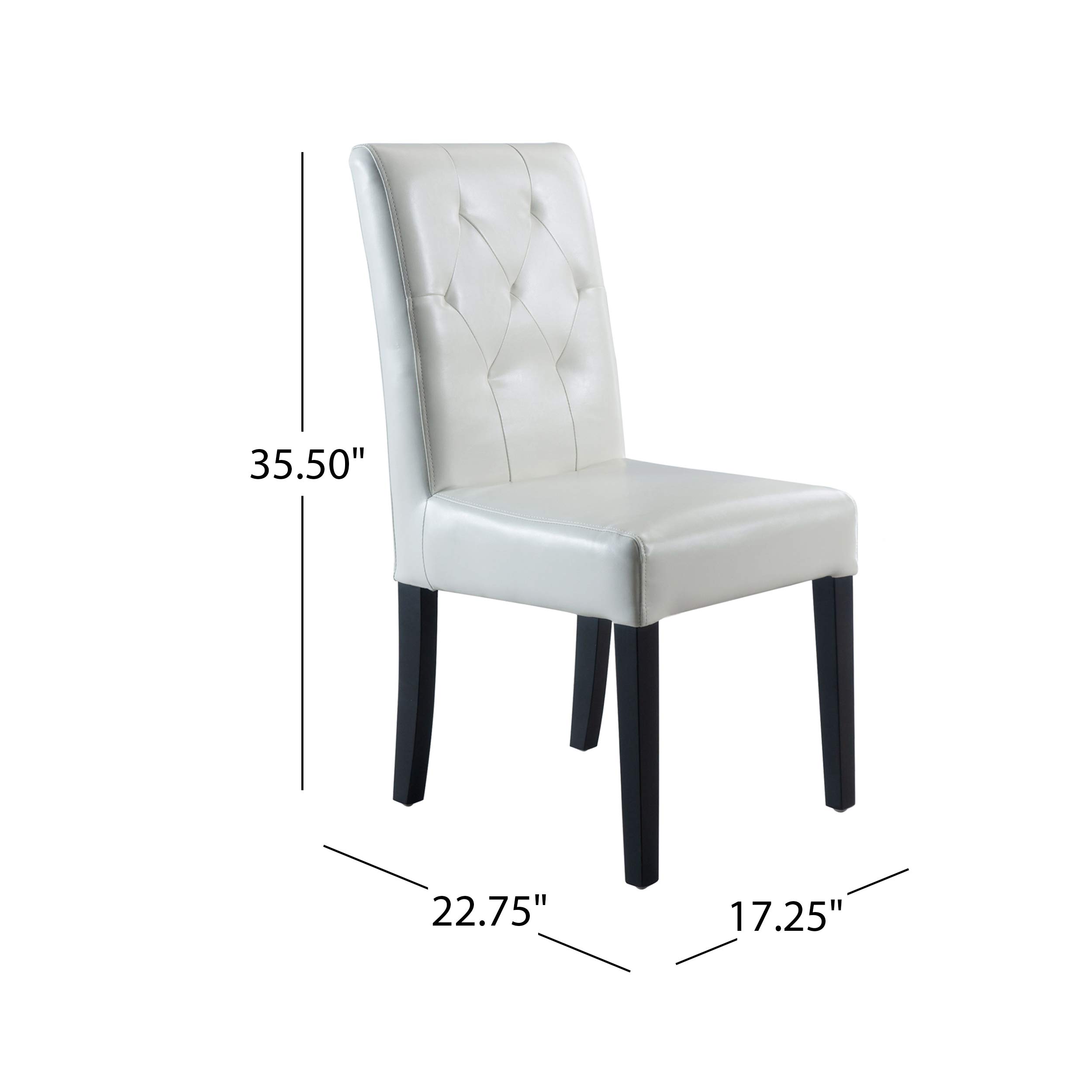 Christopher Knight Home Gentry Bonded Leather Dining Chairs, 2-Pcs Set, White