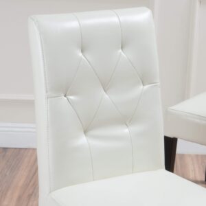 Christopher Knight Home Gentry Bonded Leather Dining Chairs, 2-Pcs Set, White