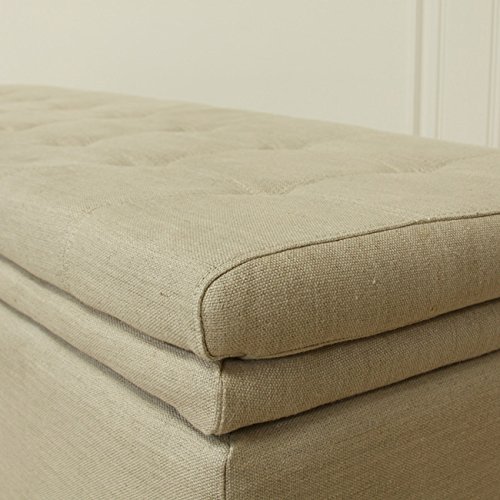 Christopher Knight Home Brighton Linen Storage Ottoman, Ivory