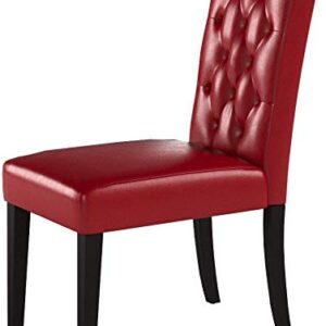 Christopher Knight Home Gentry Bonded Leather Dining Chairs, 2-Pcs Set, Red