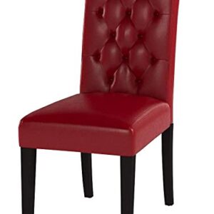 Christopher Knight Home Gentry Bonded Leather Dining Chairs, 2-Pcs Set, Red