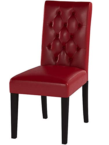 Christopher Knight Home Gentry Bonded Leather Dining Chairs, 2-Pcs Set, Red