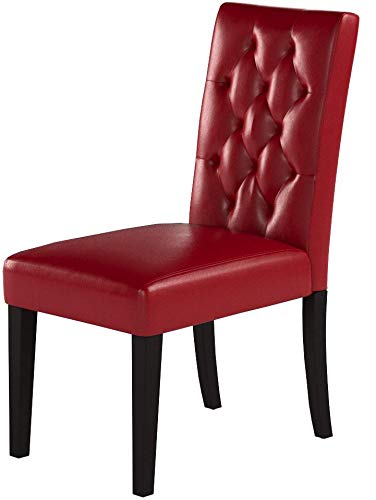 Christopher Knight Home Gentry Bonded Leather Dining Chairs, 2-Pcs Set, Red