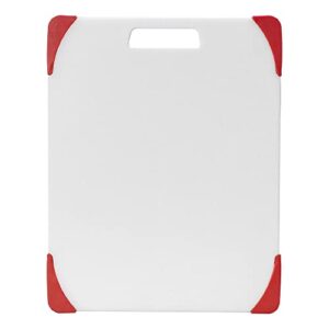 farberware nonslip plastic cutting board, 11-inch-by-14-inch, white/red