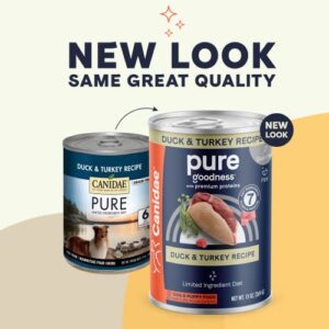 Canidae Pure Limited Ingredient Premium Adult Wet Dog Food, Duck & Turkey Recipe, 13 oz. (Case of 12), Grain Free