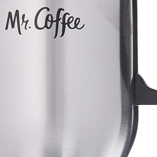 Gibson Mr Coffee Expressway 13.5 Ounce Brushed Stainless Steel Travel Mug with Black Lid and Handle, 13.5 oz, Silver