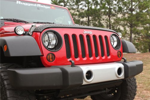 Omix | 12040.08 | Bumper Applique, Front, Silver | OE Reference: 1ML27WS2AA | Fits 2007-2018 Jeep Wrangler JK