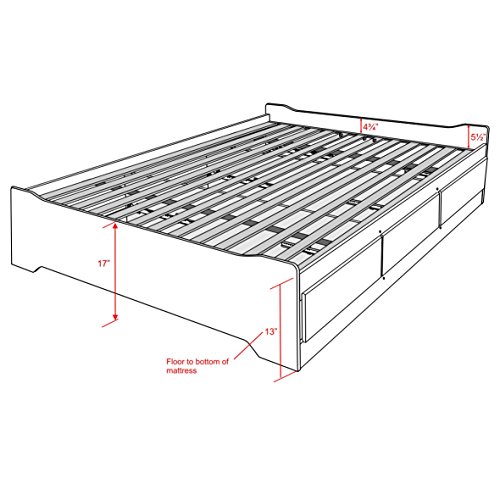 Prepac Coal Harbor Queen Mate's Platform Storage Bed with 6 Drawers, Espresso