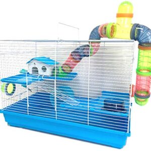 Large 3-Floors Expandable and Customizable Small Animal Critter Cage for Dwarf Syrian Hamster Habitat Rodent Gerbil Rat Mouse Mice