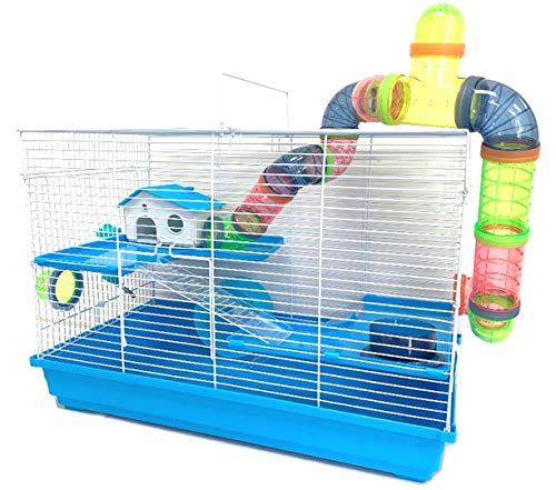 Large 3-Floors Expandable and Customizable Small Animal Critter Cage for Dwarf Syrian Hamster Habitat Rodent Gerbil Rat Mouse Mice