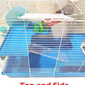 Large 3-Floors Expandable and Customizable Small Animal Critter Cage for Dwarf Syrian Hamster Habitat Rodent Gerbil Rat Mouse Mice