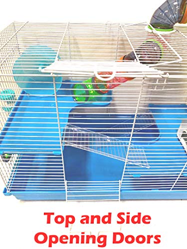 Large 3-Floors Expandable and Customizable Small Animal Critter Cage for Dwarf Syrian Hamster Habitat Rodent Gerbil Rat Mouse Mice