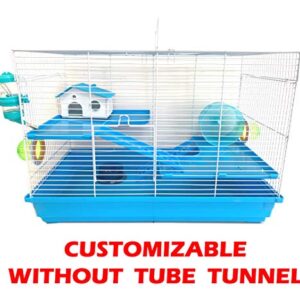 Large 3-Floors Expandable and Customizable Small Animal Critter Cage for Dwarf Syrian Hamster Habitat Rodent Gerbil Rat Mouse Mice