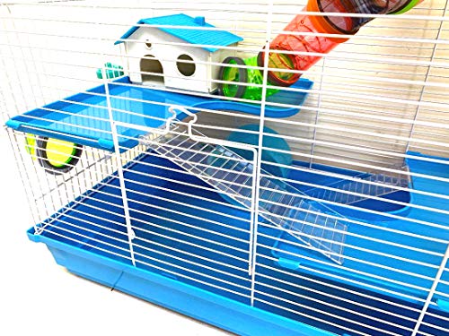 Large 3-Floors Expandable and Customizable Small Animal Critter Cage for Dwarf Syrian Hamster Habitat Rodent Gerbil Rat Mouse Mice