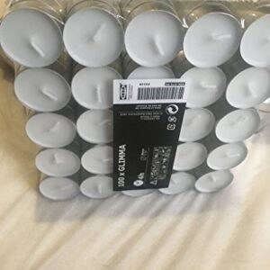 Ikea Glimma Unscented Tealights, White, 100 Count 500.979.95