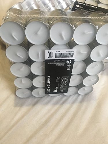 Ikea Glimma Unscented Tealights, White, 100 Count 500.979.95