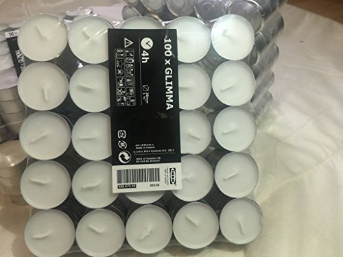 Ikea Glimma Unscented Tealights, White, 100 Count 500.979.95