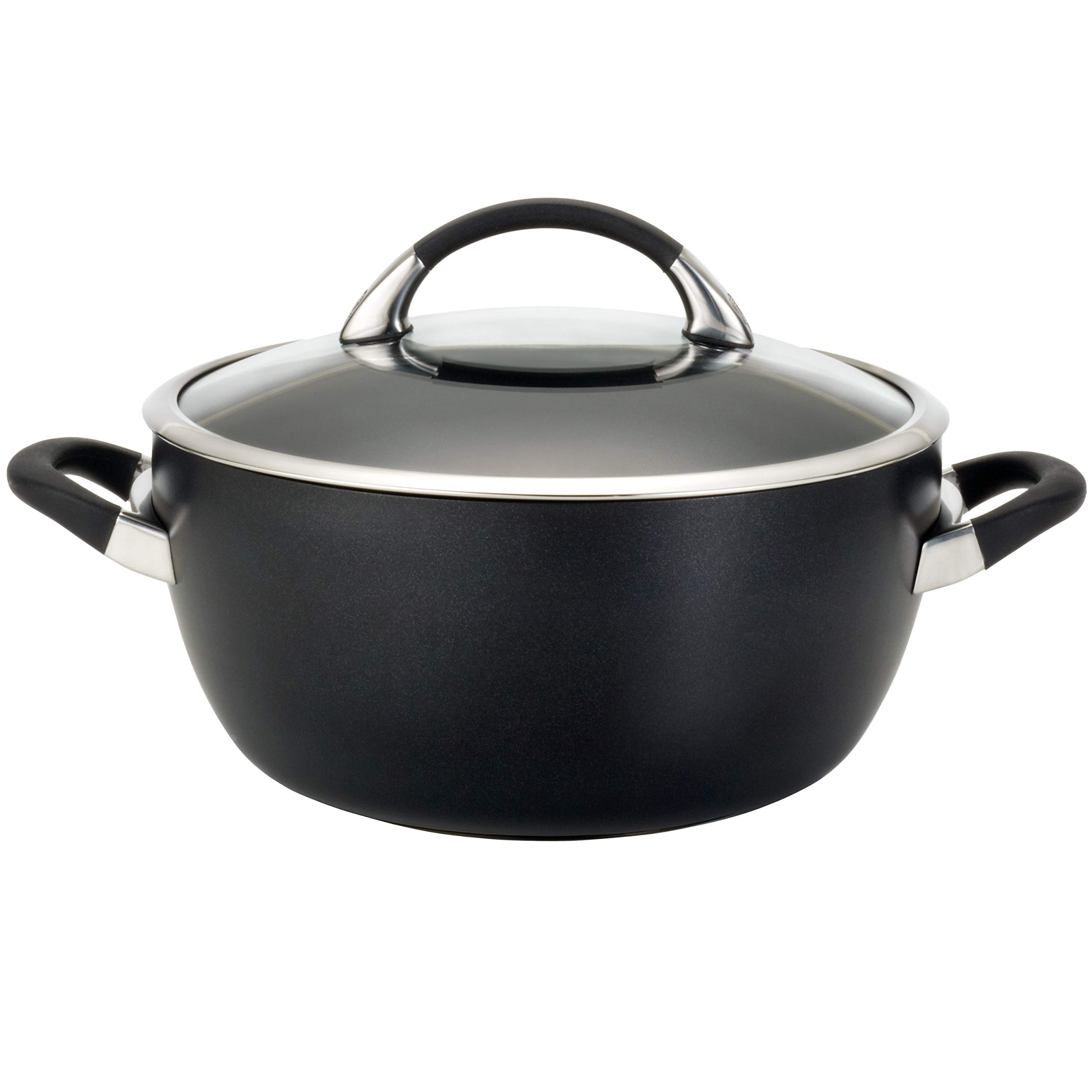 Circulon Symmetry Hard Anodized Nonstick Casserole Dish/Casserole Pan with Lid - 5.5 Quart, Black