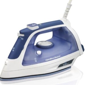 Hamilton Beach Steam Iron with 3-Way Auto Shutoff & Durathon Soleplate (19800),Blue and White,Full Size