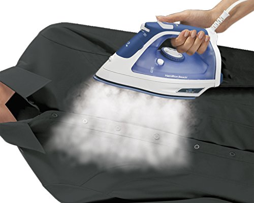 Hamilton Beach Steam Iron with 3-Way Auto Shutoff & Durathon Soleplate (19800),Blue and White,Full Size