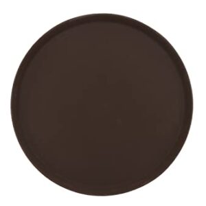 G.E.T. NS-1600-BR BPA-Free Non-Slip Plastic Round Serving Tray, 16", Brown